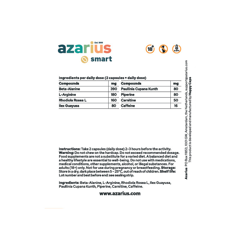 Azarius Energy Caps – Boost je natuurlijke energie en prestaties
